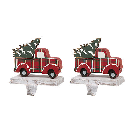 Click here for Glitzhome 6 Red Truck Christmas Stocking Holder -... prices