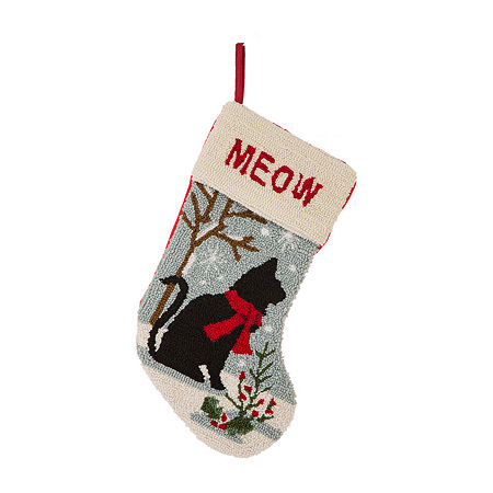 Click here for Glitzhome 20 Cat Meow Hooked Christmas Stocking  O... prices
