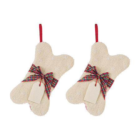 Click here for Glitzhome 12.5 Bone Shaped Hooked Christmas Stocki... prices