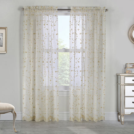 Habitat Grandeur Pole Top Floral Curtain Panel