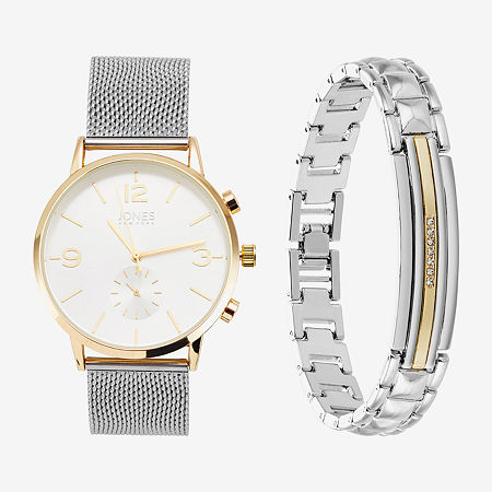 Click here for Mens Jones New York Two-Tone Watch/Bracelet Set -... prices