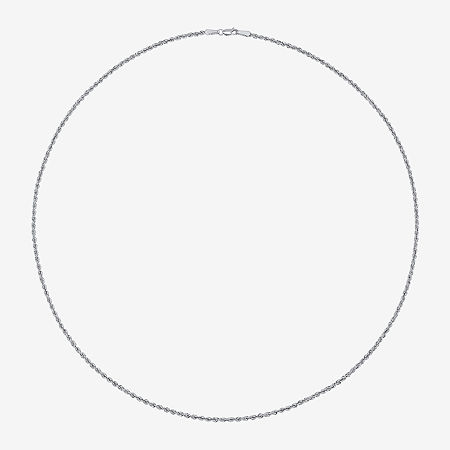 Click here for 10K White Gold 18-24 Inch Hollow Rope Chain Neckla... prices