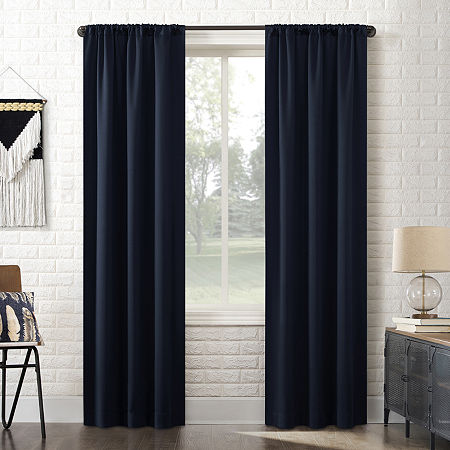 Bergen Theater Grade Extreme 100 Blackout Rod Pocket Curtain Panel - Navy