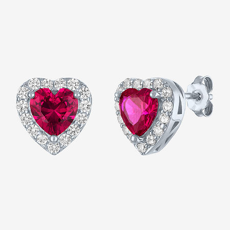 Click here for Lab Created Red Ruby Sterling Silver 10mm Heart St... prices