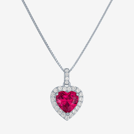 Click here for Womens Lab Created Red Ruby Sterling Silver Heart... prices