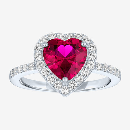 Click here for Womens Lab Created Red Ruby Sterling Silver Heart... prices