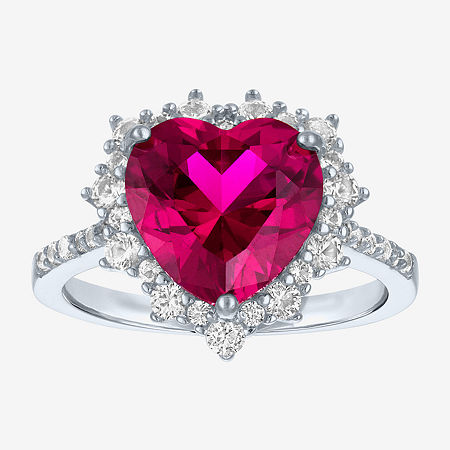 Click here for Womens Lab Created Red Ruby Sterling Silver Heart... prices