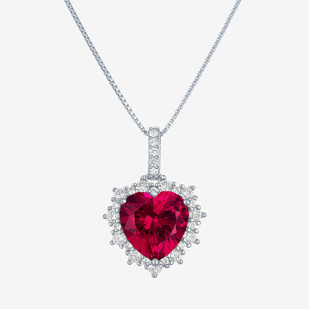 Click here for Womens Lab Created Red Ruby Sterling Silver Heart... prices