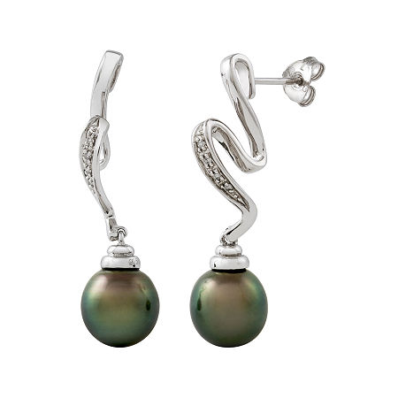 Click here for Genuine Tahitian Pearl and Diamond-Accent Squiggle... prices