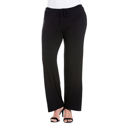 24/7 Comfort Apparel Womens Relaxed Pant-Plus  3x  Black
