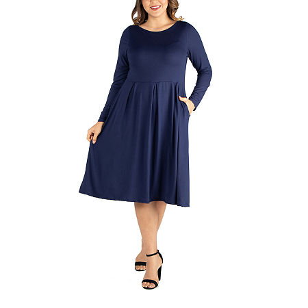 Click here for 24seven Comfort Apparel Womens Long Sleeve Midi Fi... prices