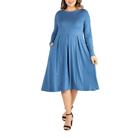 Click here for 24seven Comfort Apparel Womens Long Sleeve Midi Fi... prices