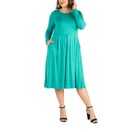 Click here for 24seven Comfort Apparel Womens Long Sleeve Midi Fi... prices