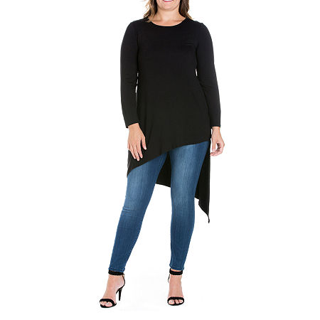 Click here for 24seven Comfort Apparel Plus Womens Round Neck Lon... prices
