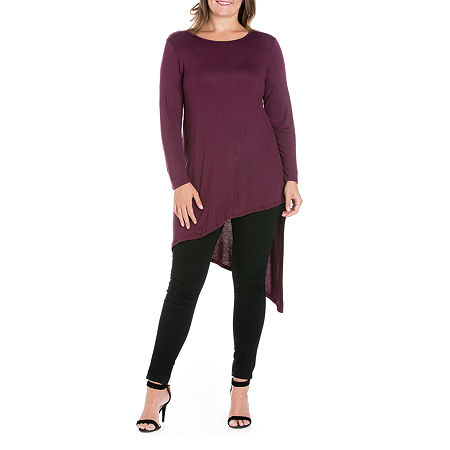 Click here for 24seven Comfort Apparel Plus Womens Round Neck Lon... prices