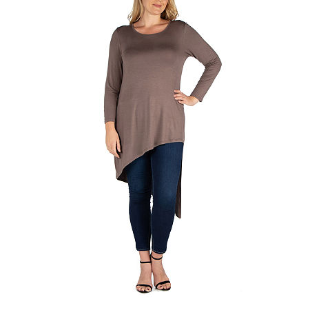Click here for 24seven Comfort Apparel Plus Womens Round Neck Lon... prices