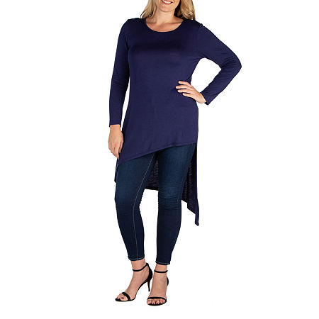 Click here for 24seven Comfort Apparel Plus Womens Round Neck Lon... prices