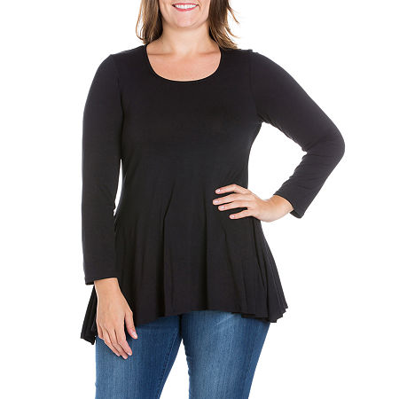 Click here for 24seven Comfort Apparel Plus Womens Round Neck Lon... prices