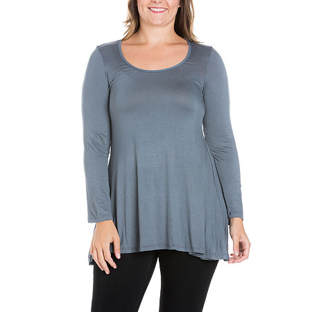 Click here for 24seven Comfort Apparel Plus Womens Round Neck Lon... prices