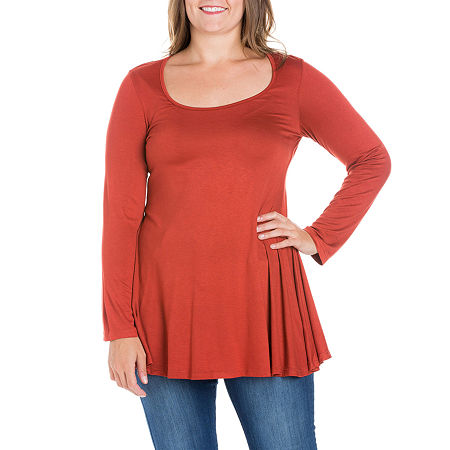 Click here for 24seven Comfort Apparel Plus Womens Round Neck Lon... prices