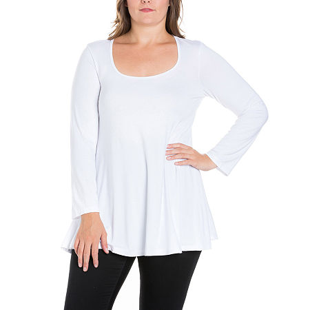Click here for 24seven Comfort Apparel Plus Womens Round Neck Lon... prices