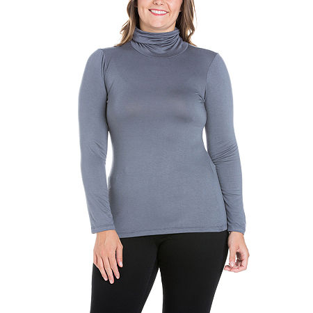 Click here for 24seven Comfort Apparel Plus Womens Turtleneck Lon... prices