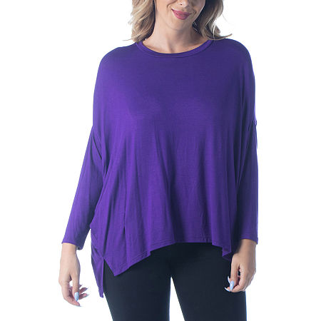 Click here for 24seven Comfort Apparel Plus Womens Round Neck Lon... prices