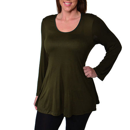 Click here for 24seven Comfort Apparel Plus Womens Round Neck Lon... prices