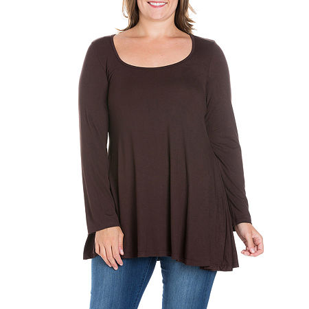 Click here for 24seven Comfort Apparel Plus Womens Round Neck Lon... prices