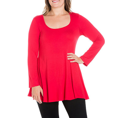 Click here for 24seven Comfort Apparel Plus Womens Round Neck Lon... prices