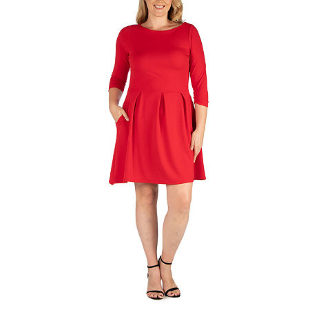 Click here for 24seven Comfort Apparel Womens Plus 3/4 Sleeve Fit... prices