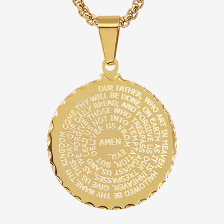 Click here for Steeltime Lords Prayer Mens 18K Gold Over Stainles... prices