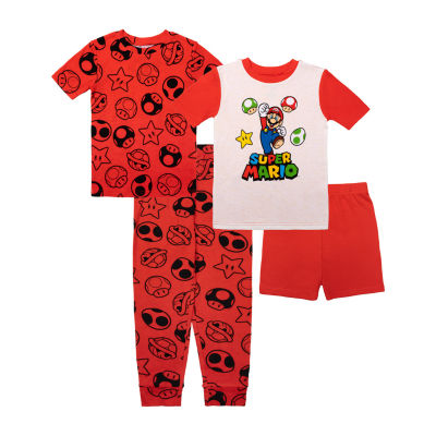 Little & Big Boys 4-pc. Super Mario Pajama Set, Color: Red - JCPenney