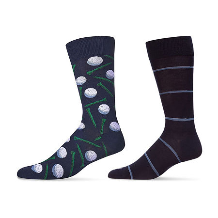 Click here for MeMoi Golf Mens 2 Pair Crew Socks  10-13  Blue prices