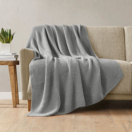 Ink+Ivy Bree Knit Throw  50 x 60 - Gray