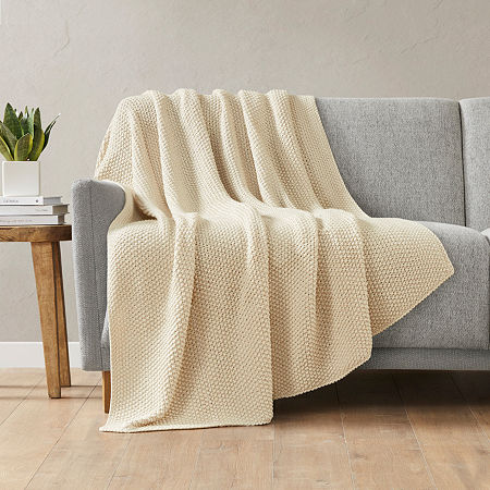 Click here for Ink+Ivy Bree Knit Throw  50 x 60 - Ivory prices