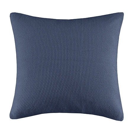 Click here for INK+IVY Bree Knit Euro Pillow Cover  One Size  Blu... prices