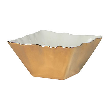 Certified International Gold-Silver Tone Coast Square Snack Bowls Set of 4 - Gold