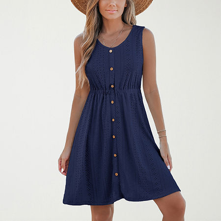 Click here for CUPSHE Womens Petite Sleeveless A-Line Dress  Medi... prices