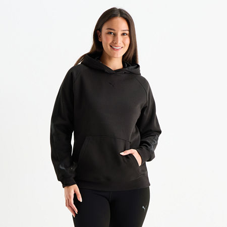 PUMA Womens Long Sleeve Fleece Active Hoodie  Small  Black