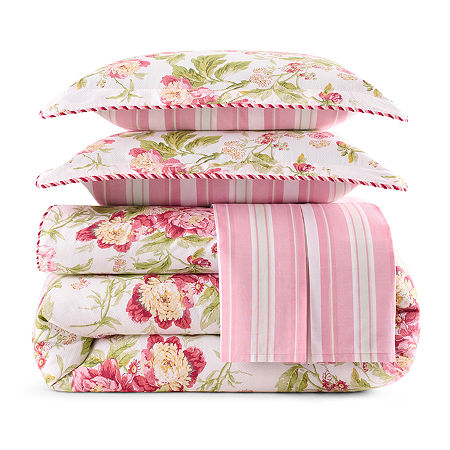 Click here for Waverly Waverly Forever Peony 4pc Comforter Set 4-... prices