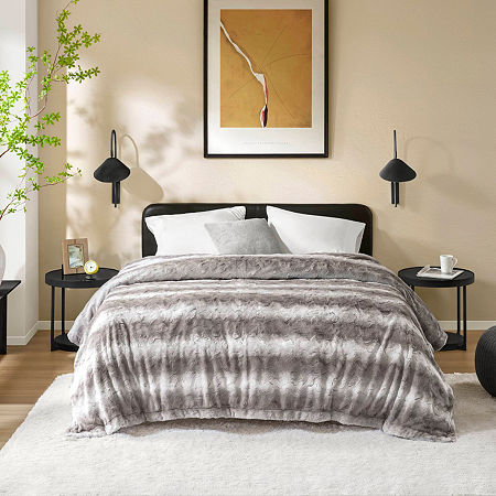 Click here for Madison Park Zuri Faux Fur Blanket  King - Snow le... prices