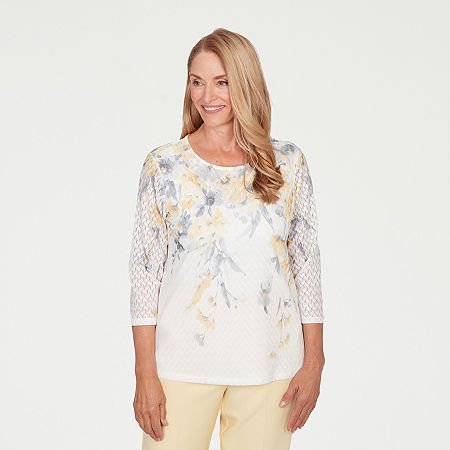 Click here for Alfred Dunner Al Fresco Womens Crew Neck 3/4 Sleev... prices