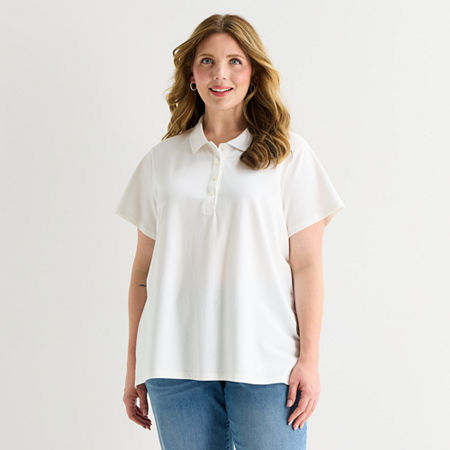 Click here for St. Johns Bay Womens Plus Adaptive Short Sleeve Ea... prices