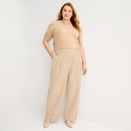 Click here for Liz Claiborne Womens Plus Wide Leg Trouser  30w  B... prices