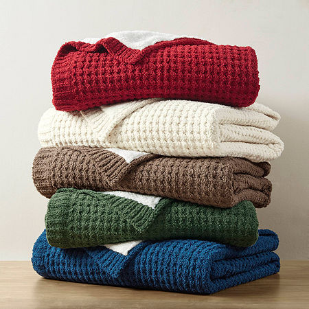 Click here for Madison Park Rowan Waffle Knit Chenille Throw  50... prices