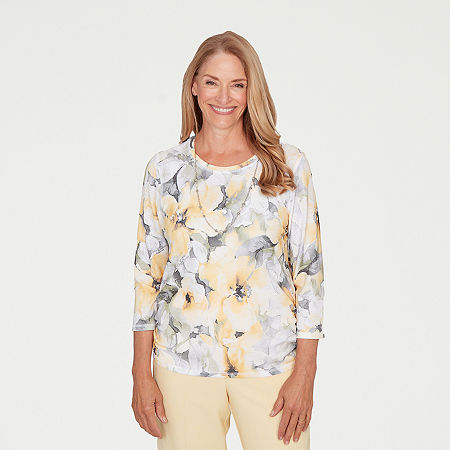 Click here for Alfred Dunner Al Fresco Womens Crew Neck 3/4 Sleev... prices