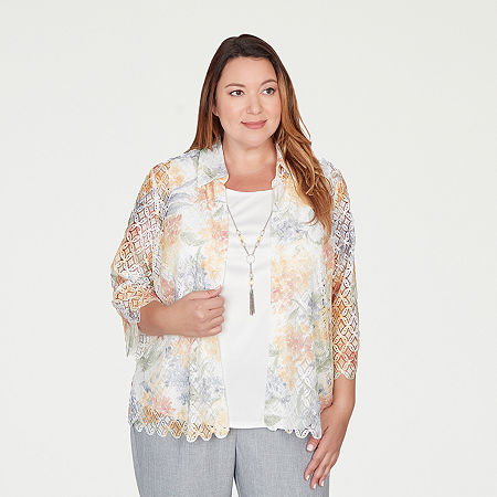 Click here for Alfred Dunner Al Fresco Womens Plus 3/4 Sleeve Lay... prices