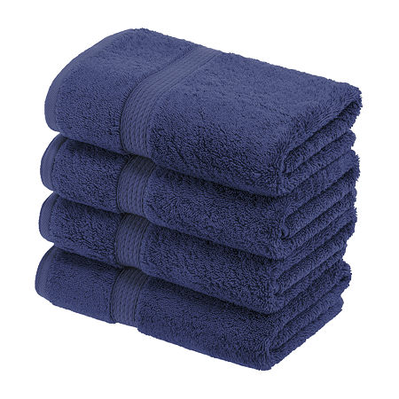 Superior 100 Egyptian Cotton 4-Piece Hand Towel Set - Navy Blue