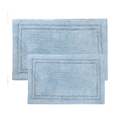 Click here for SUPERIOR Solid Cotton 2-Pc Bath Rug  One Size  Blu... prices